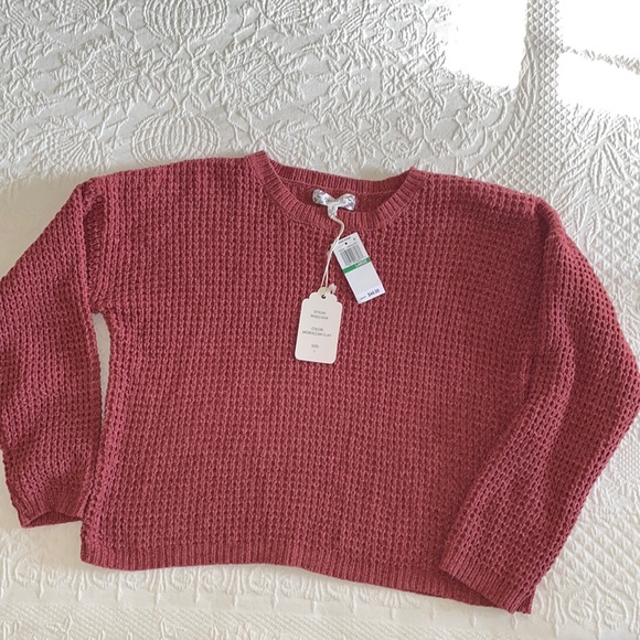 Pink Rose | Sweaters | Nwt Pink Rose Cropped Chenille Sweater | Poshmark